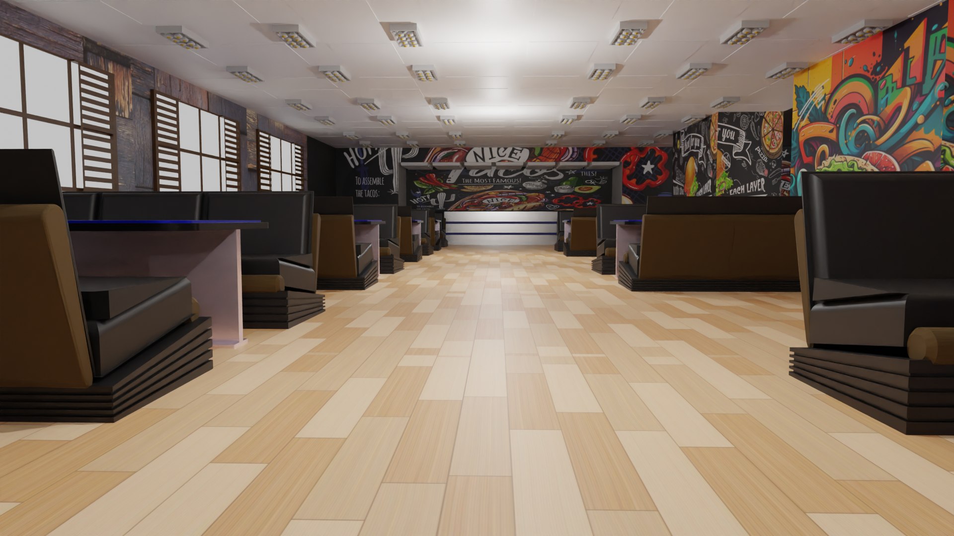 3D Fast Food Interior Model - TurboSquid 2178808