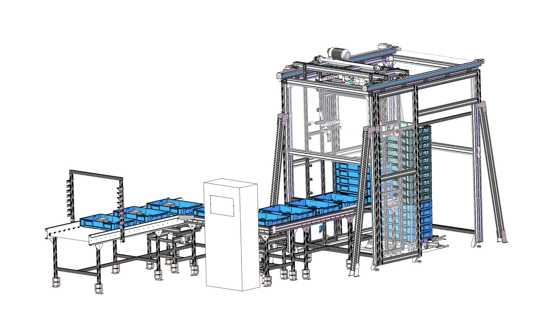 3D Plastic Box Stacking Conveyor - TurboSquid 1913736