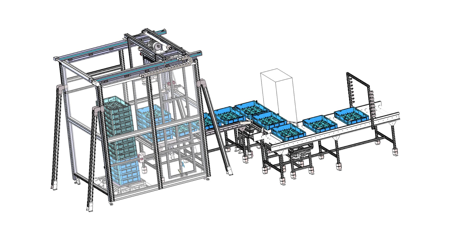 3D Plastic Box Stacking Conveyor - TurboSquid 1913736