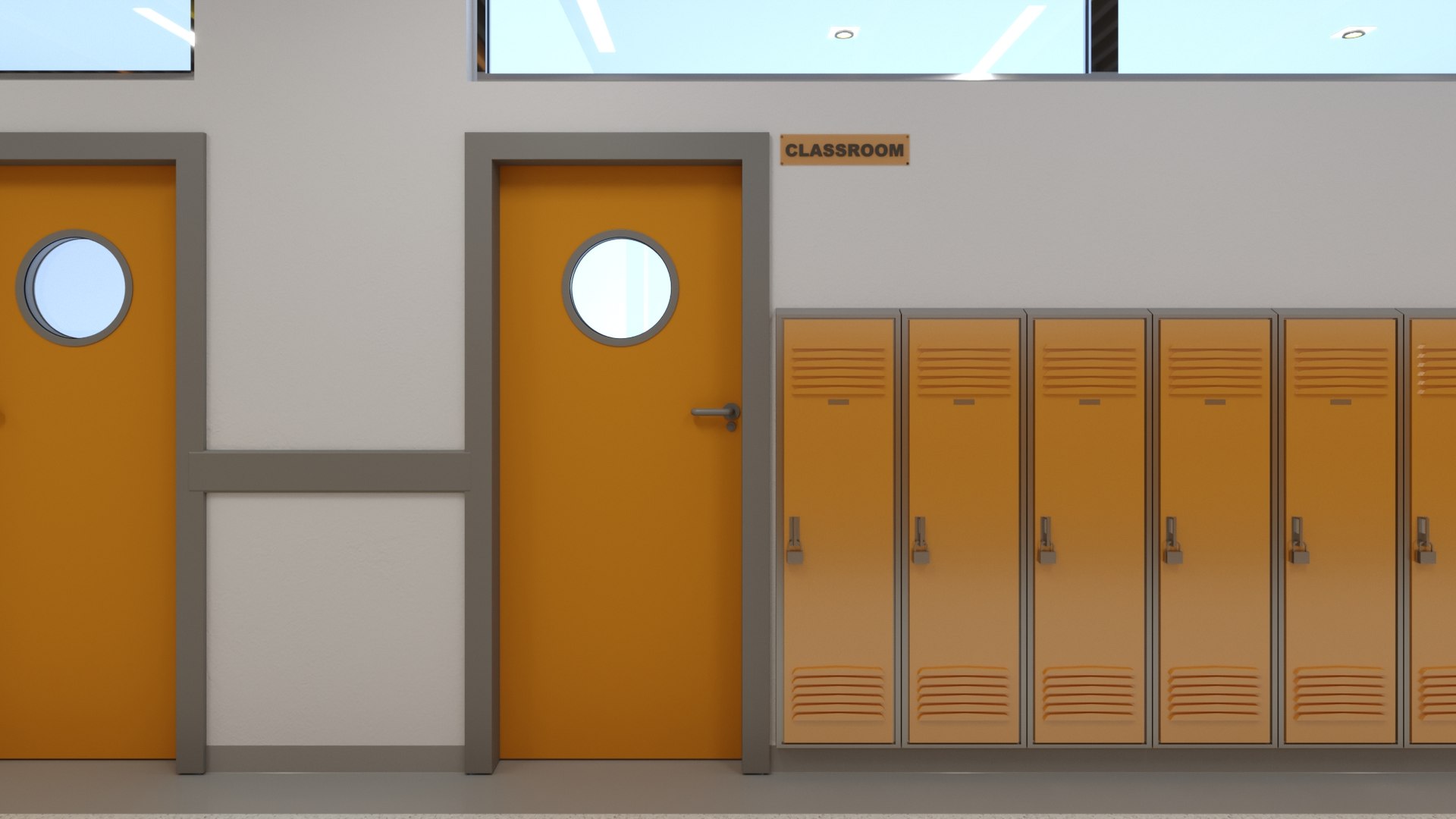 3D Model School Hallway - TurboSquid 1681650