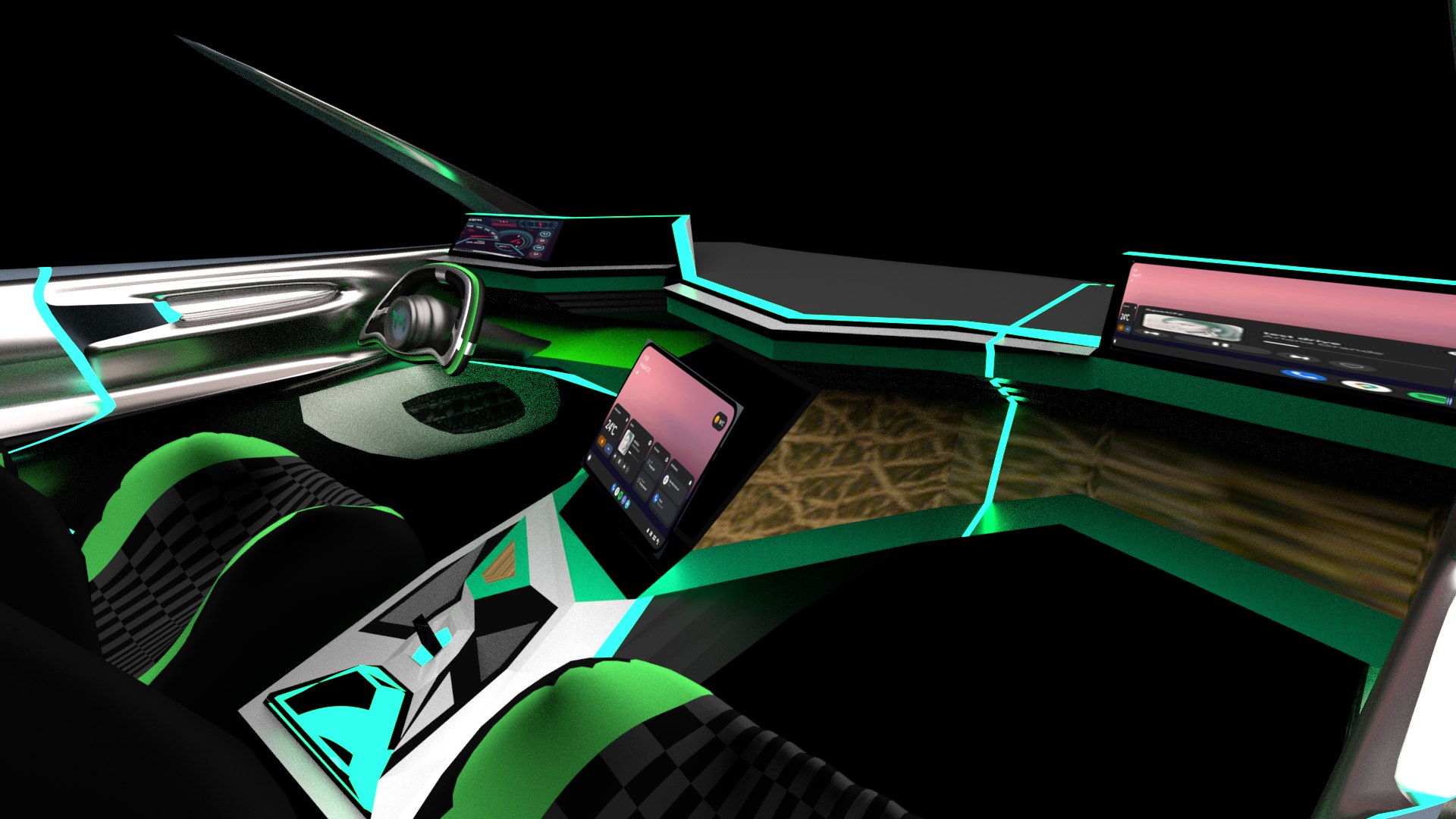 3D Model Futuristic Car Dashboard - TurboSquid 2222898