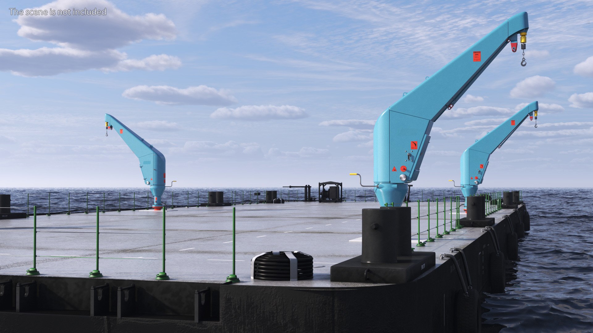 Pontoon Barge With Cranes 3D Model - TurboSquid 2311431