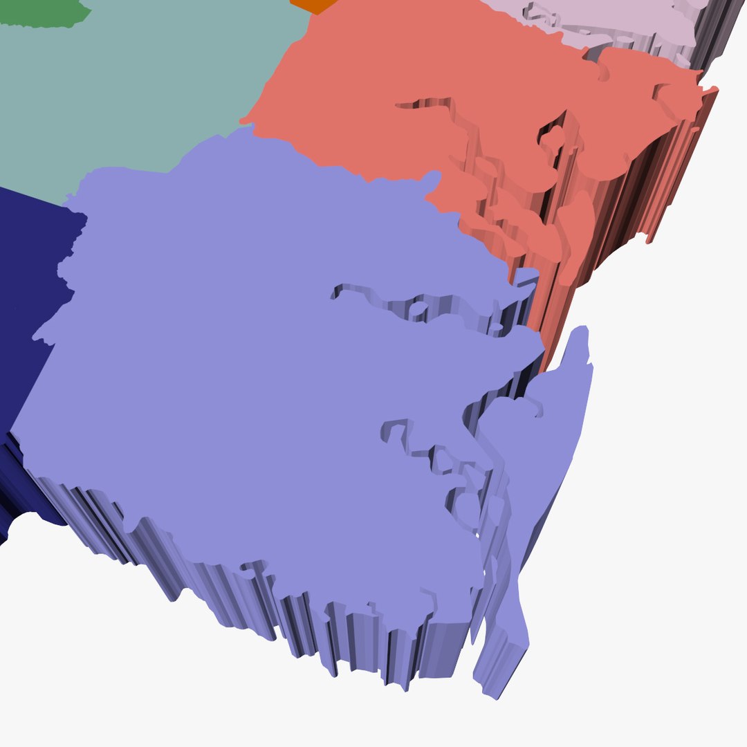 Counties Georgia 3d Model