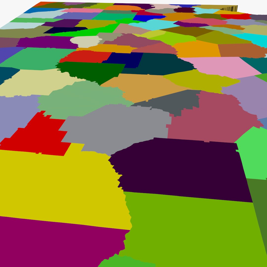 Counties Georgia 3d Model