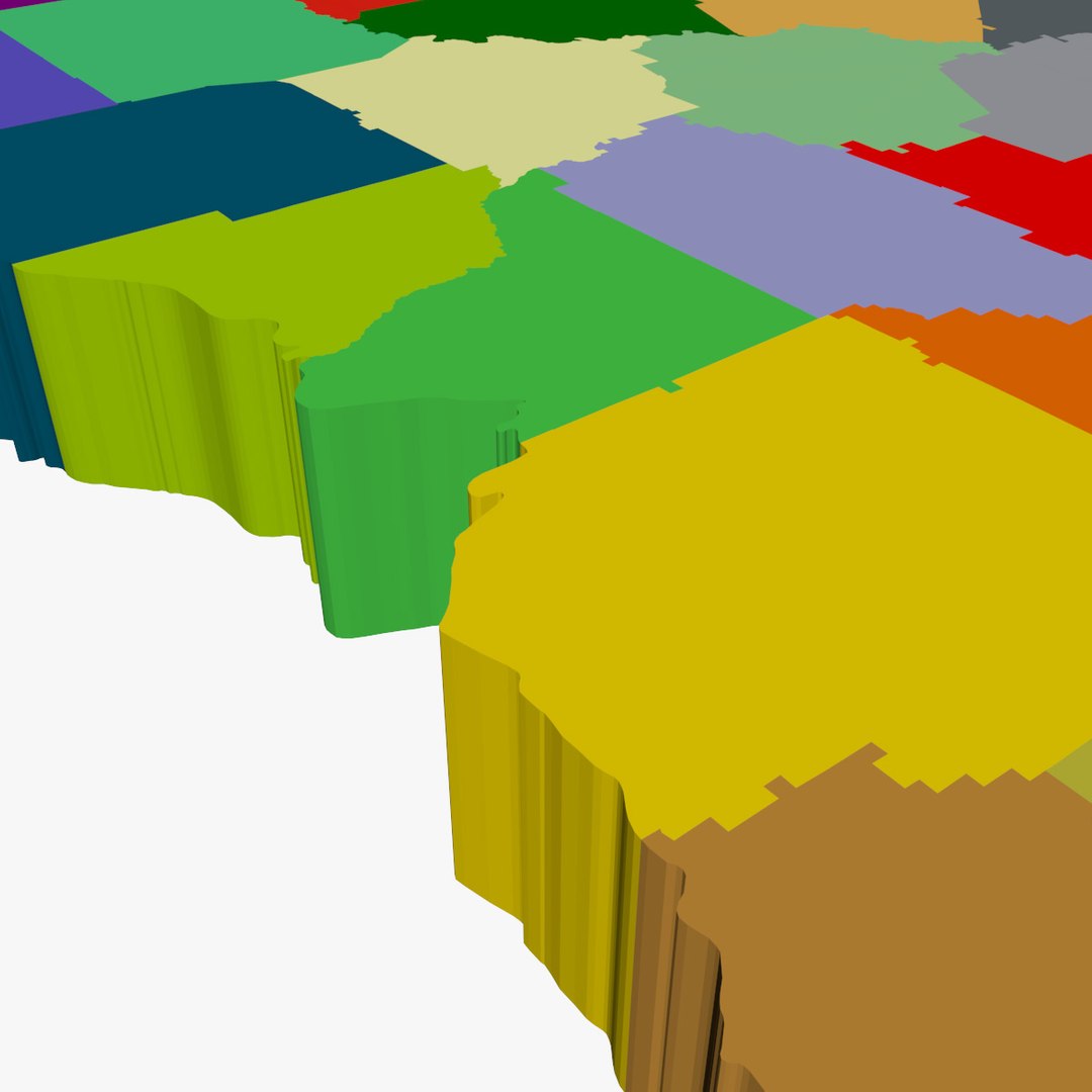 Counties Georgia 3d Model