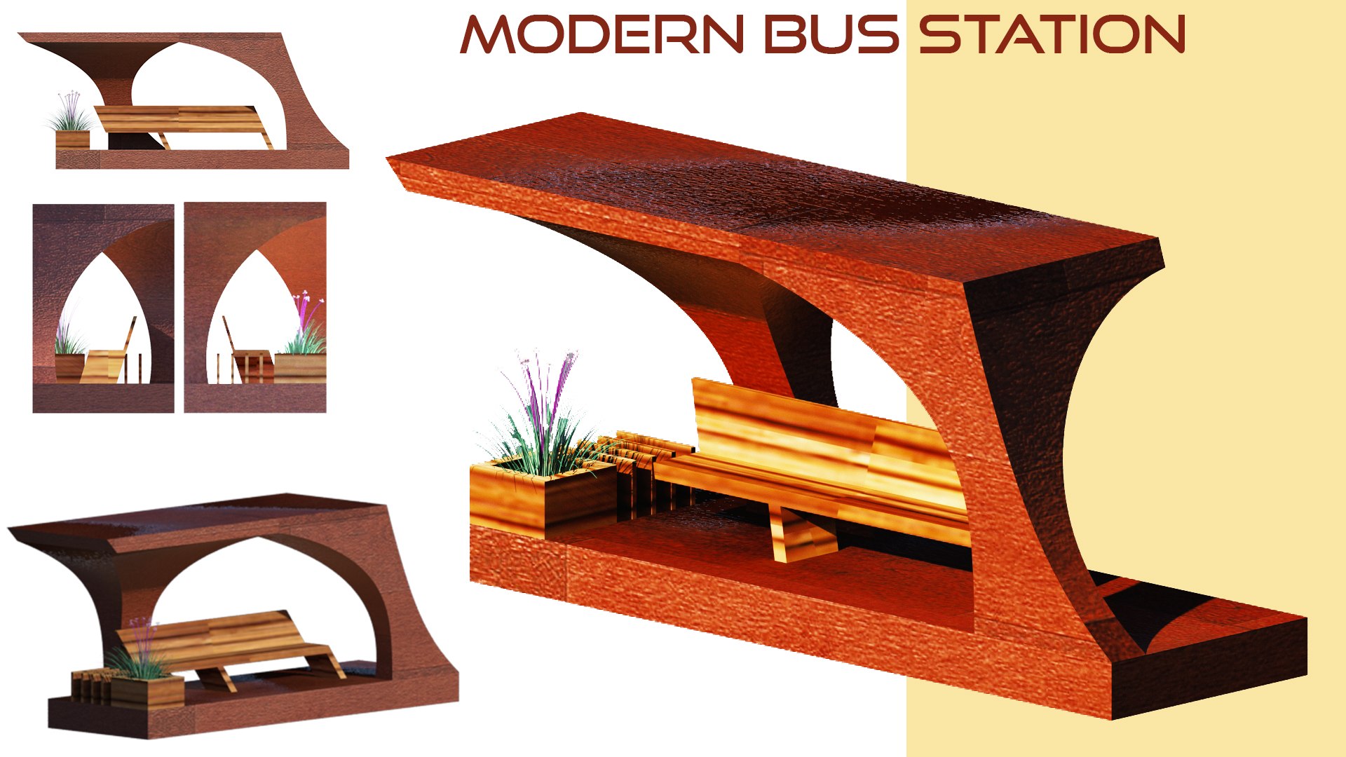 3D Model Modern Bus Station 02 - TurboSquid 1916433