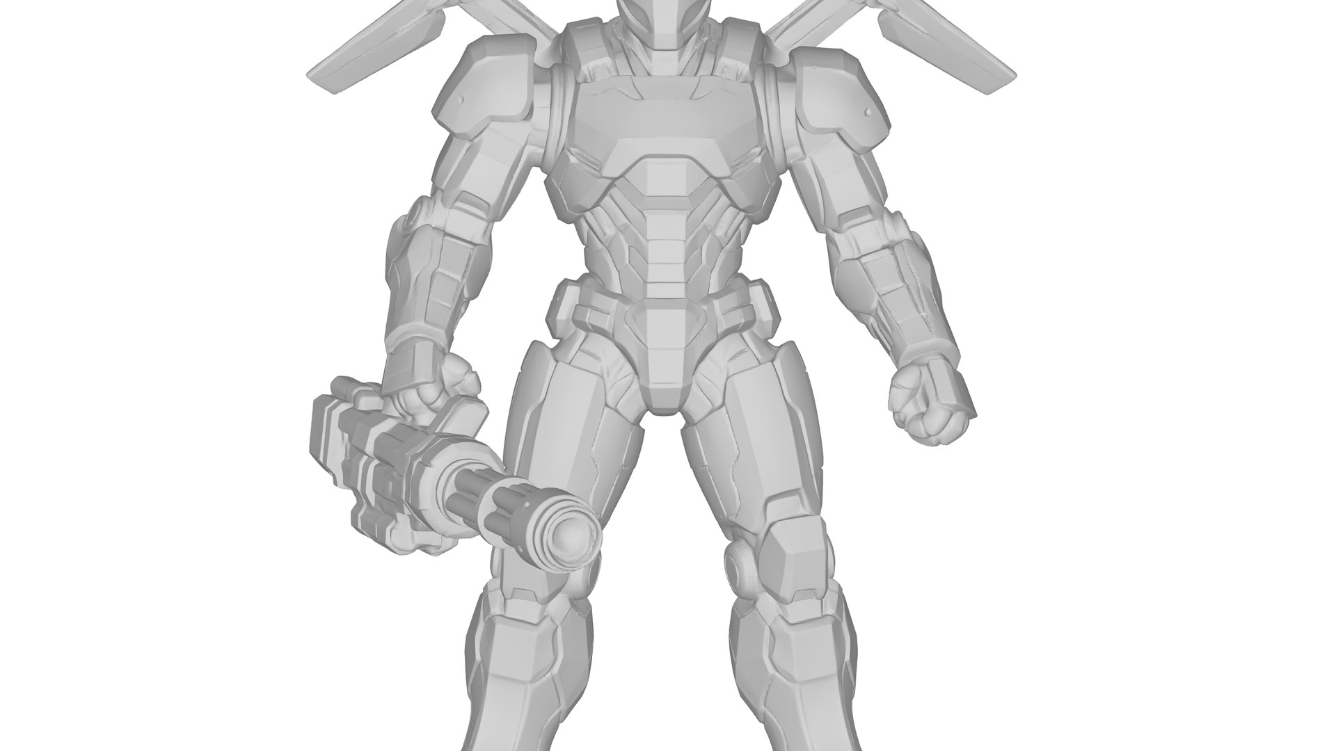 Armored Futuristic Robot With Cannon 3D Model 3D Model - TurboSquid 2517714