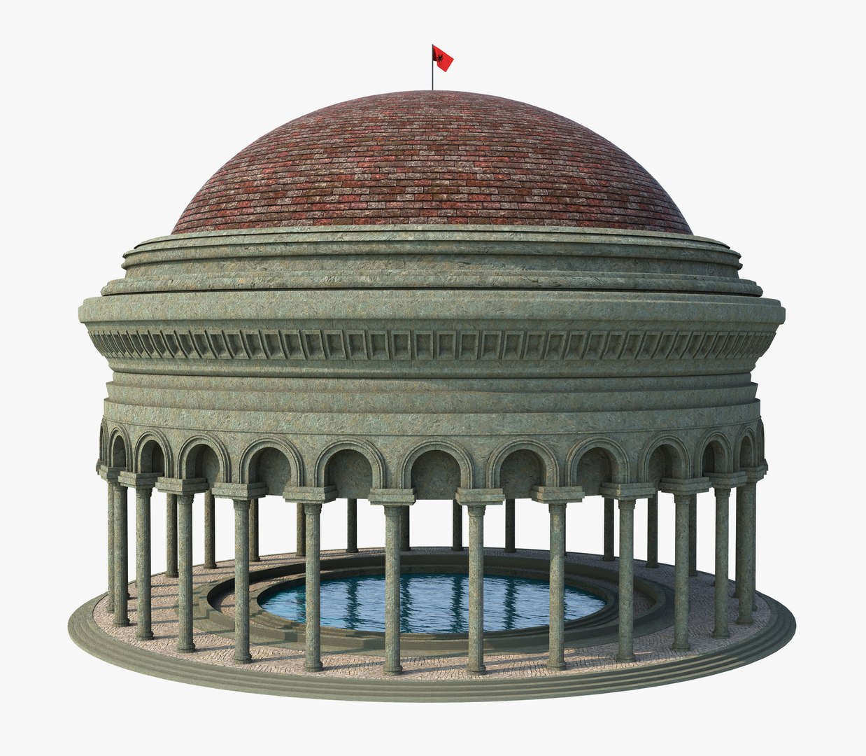 Classic Swimming Pool Temple 3D Model - TurboSquid 1737545