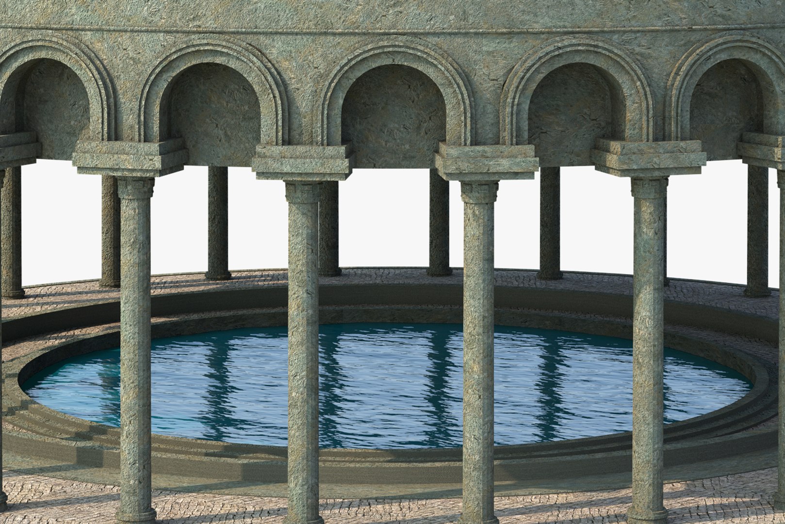Classic Swimming Pool Temple 3D Model - TurboSquid 1737545