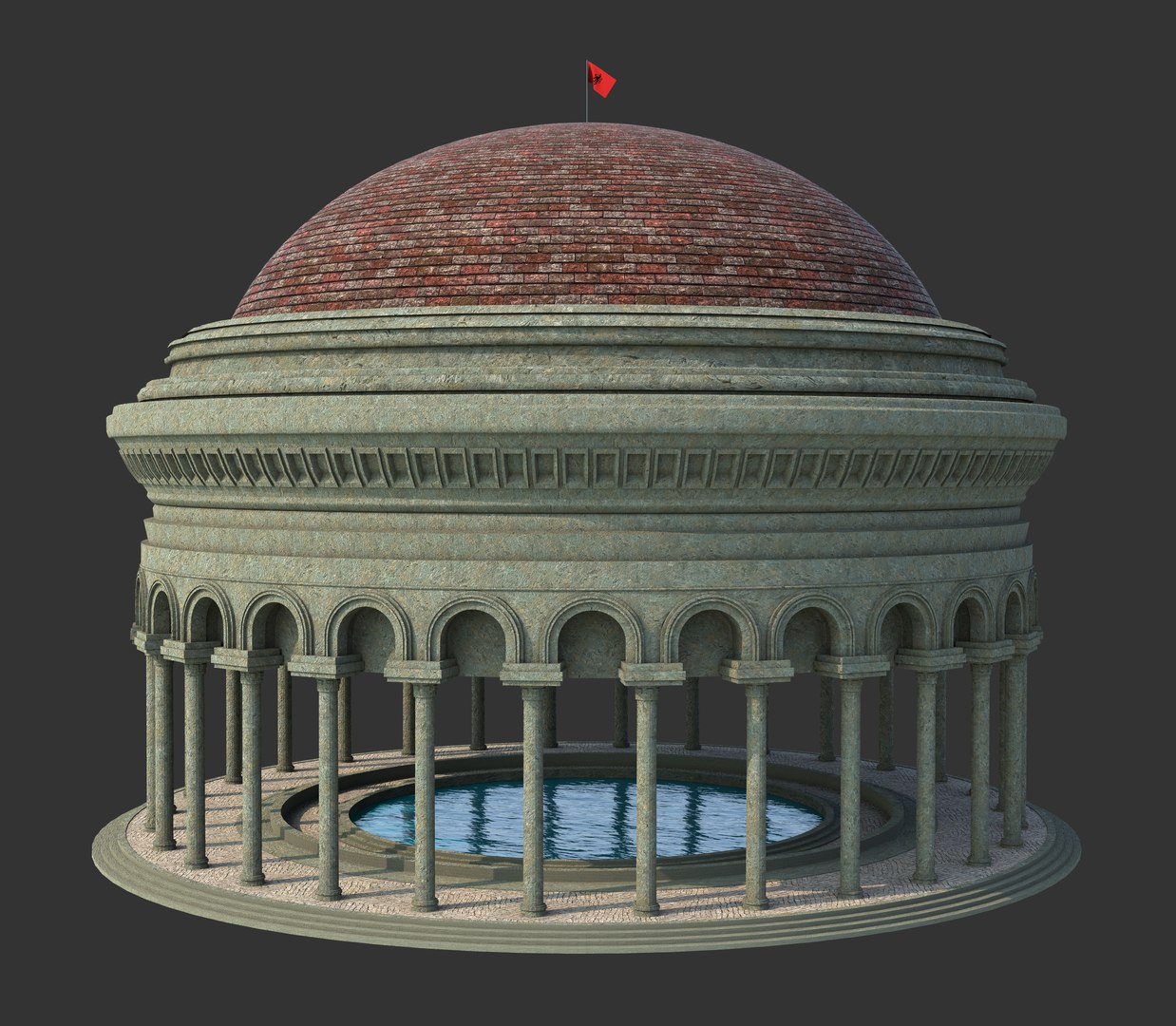 Classic Swimming Pool Temple 3D Model - TurboSquid 1737545