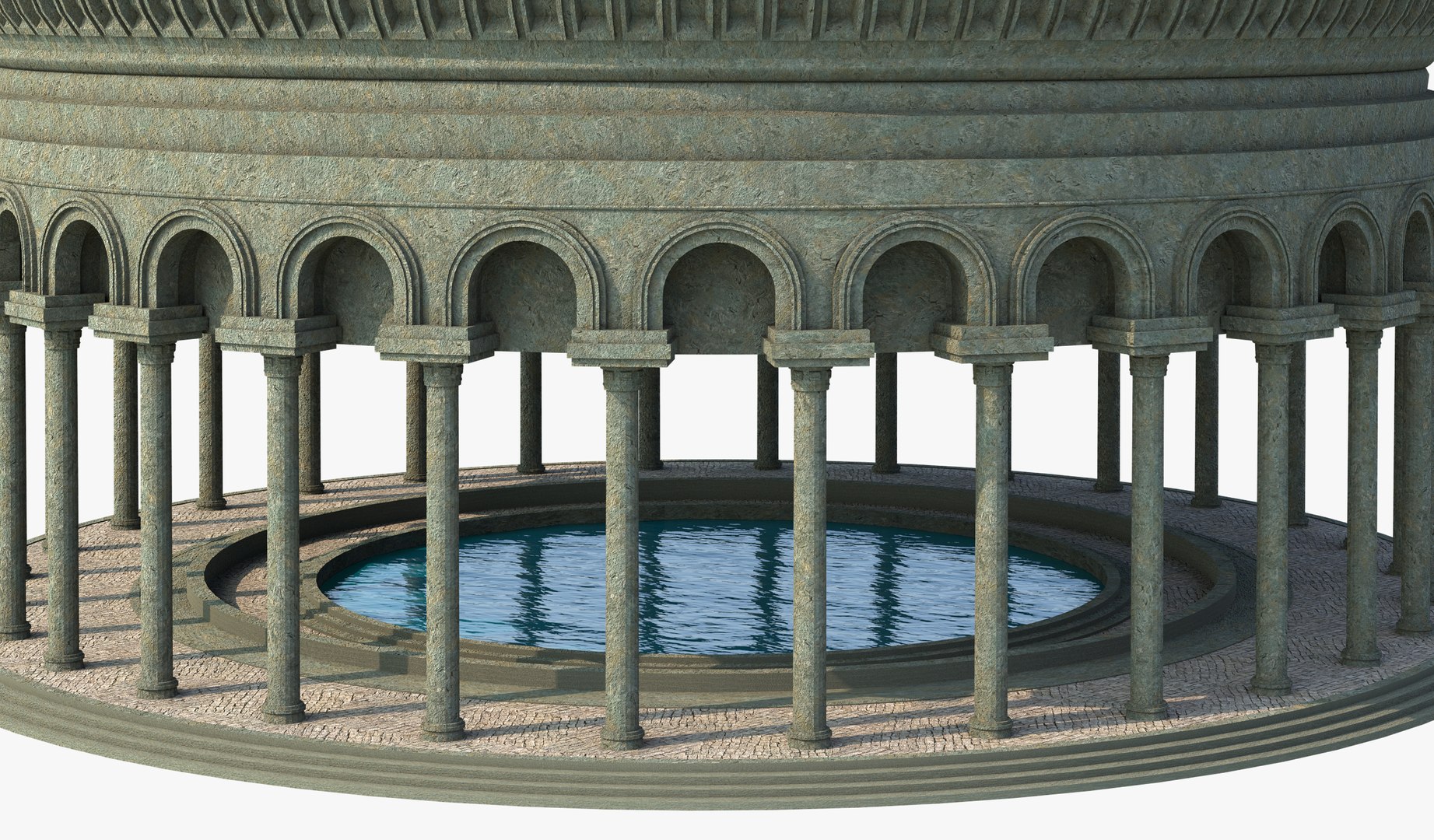 Classic Swimming Pool Temple 3D Model - TurboSquid 1737545