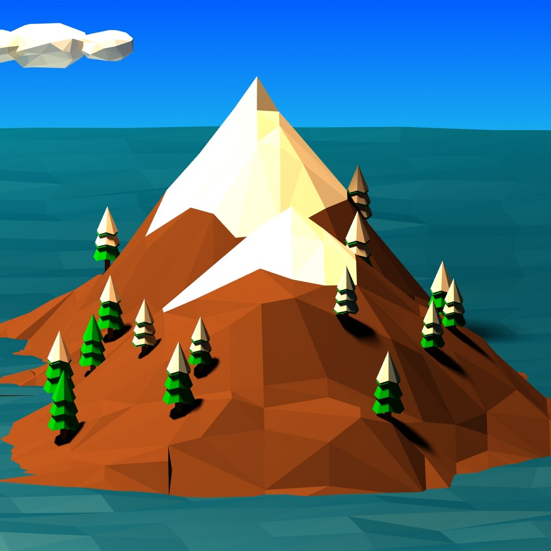 3d cartoon landscape scene model