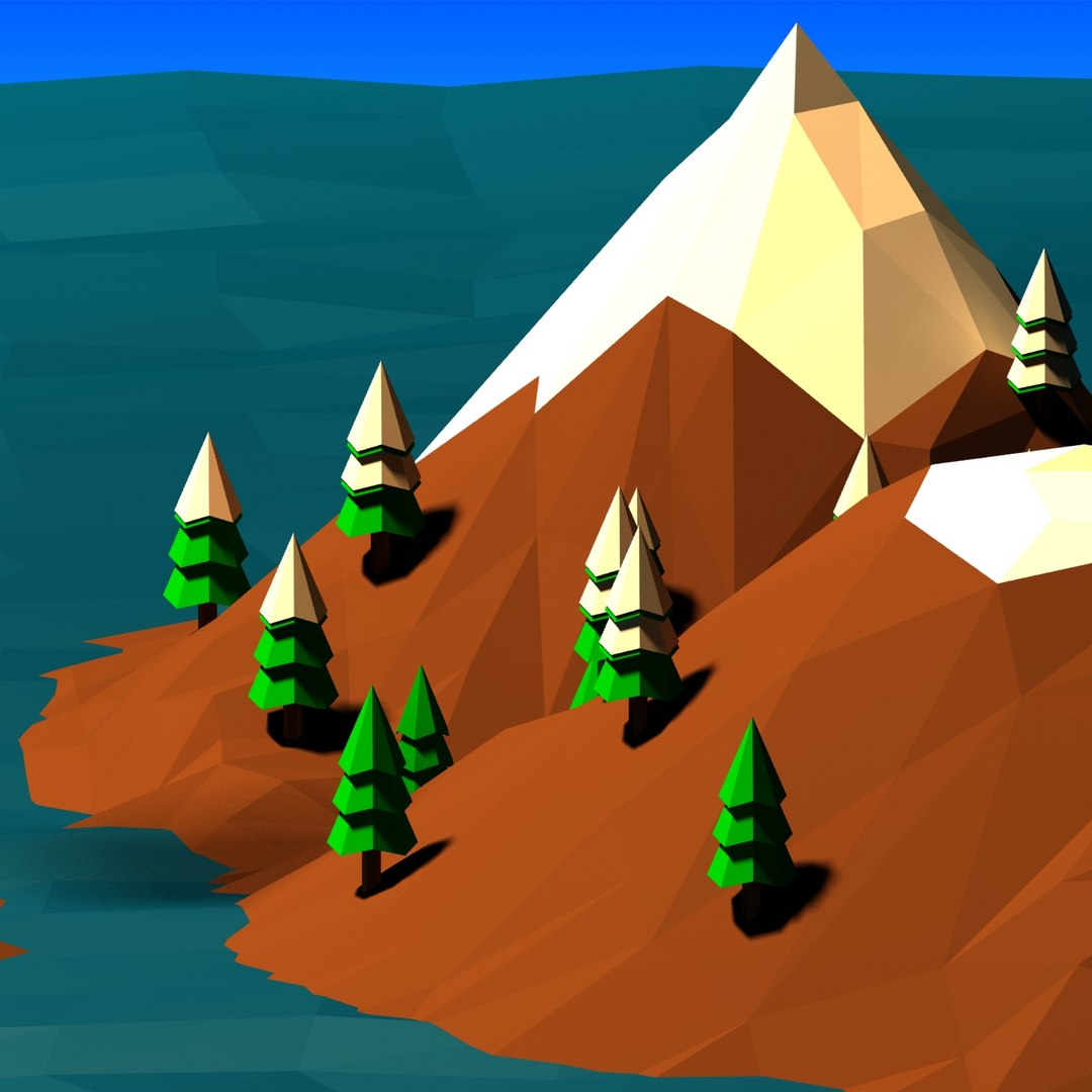 3d cartoon landscape scene model