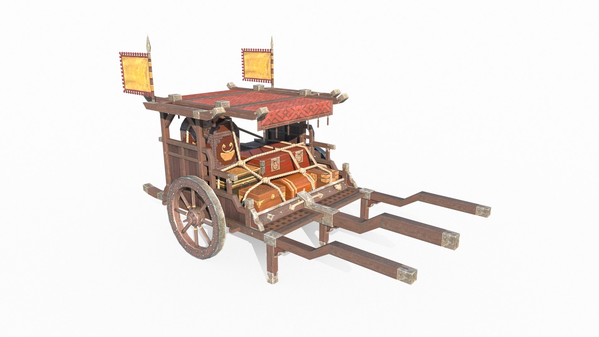 Ancient Asian Carriage 3D - TurboSquid 2078411