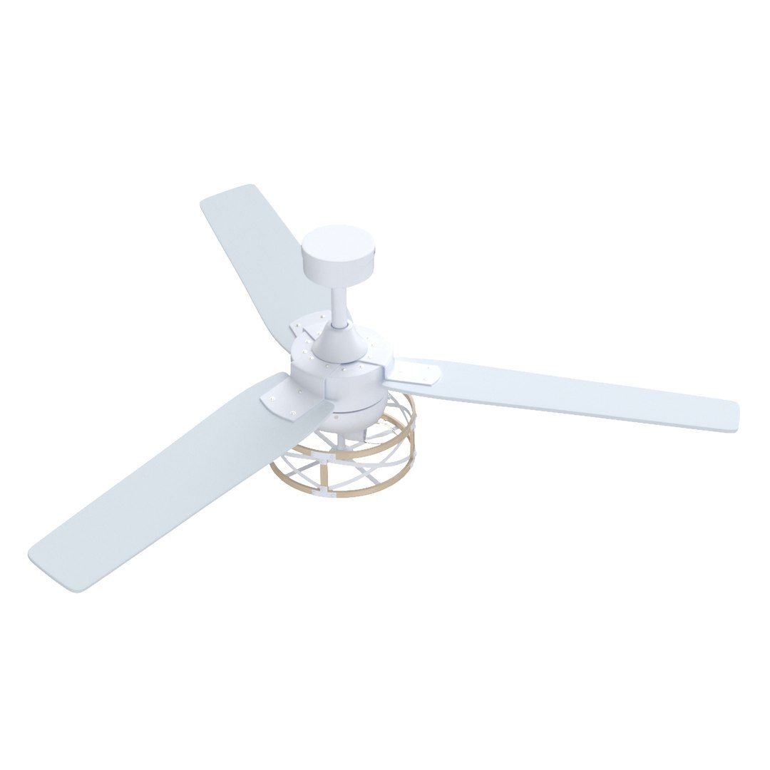 52 Inch Thedas White Remote Control Ceiling Fan 3D - TurboSquid 2015027