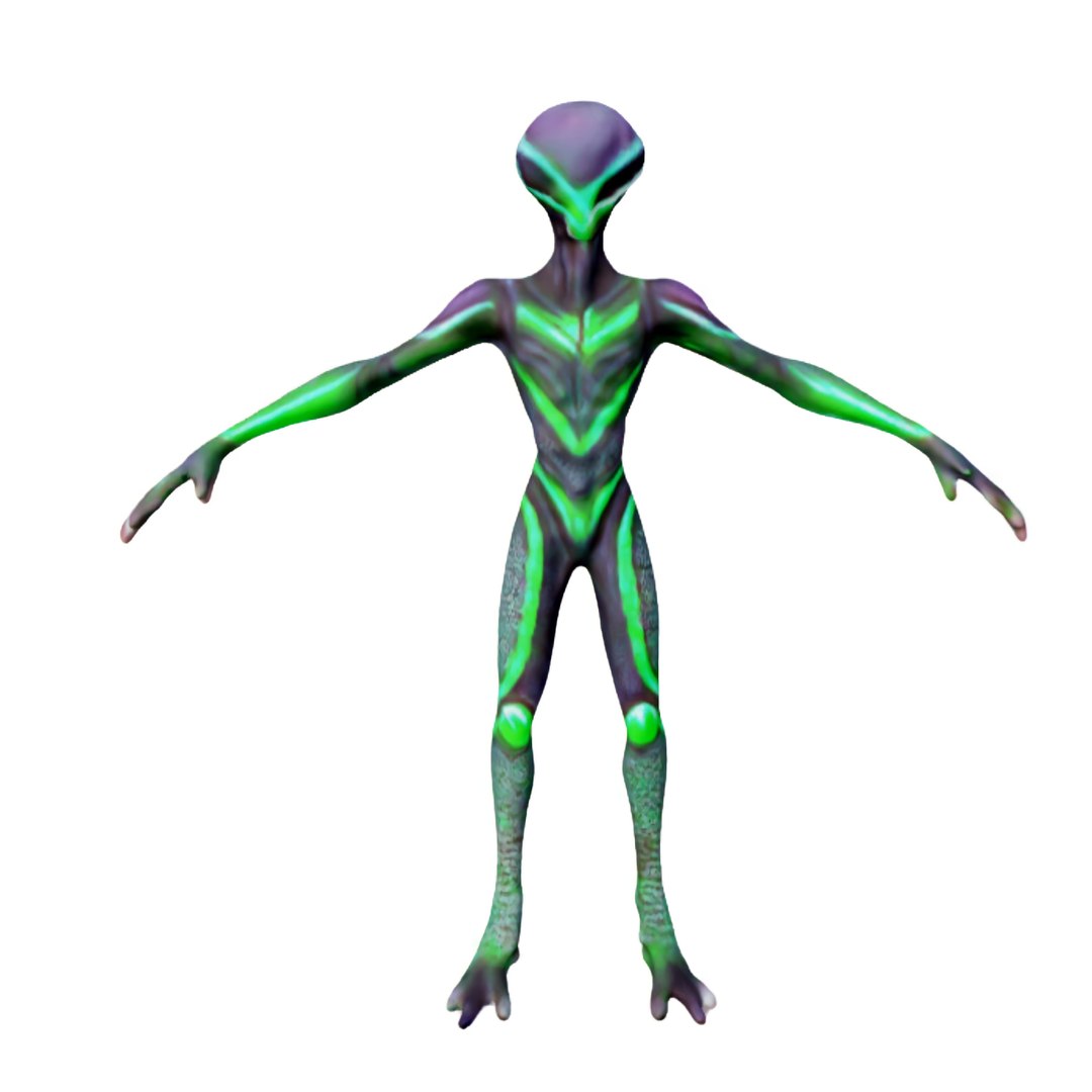3D anthropomorphic alien t pose 4k 3D model - TurboSquid 2183451