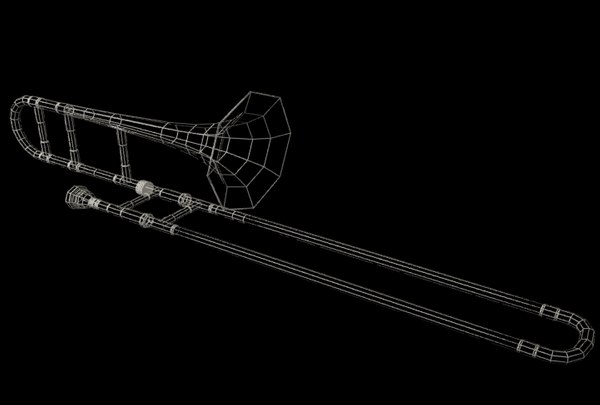 trombone brass 3d model