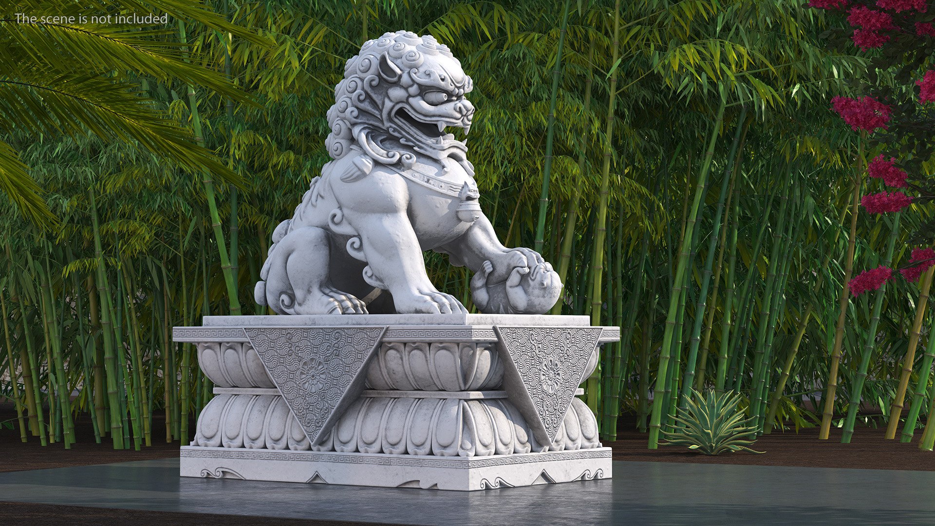 White Marble Chinese Lion Statue 3D Model - TurboSquid 2062550