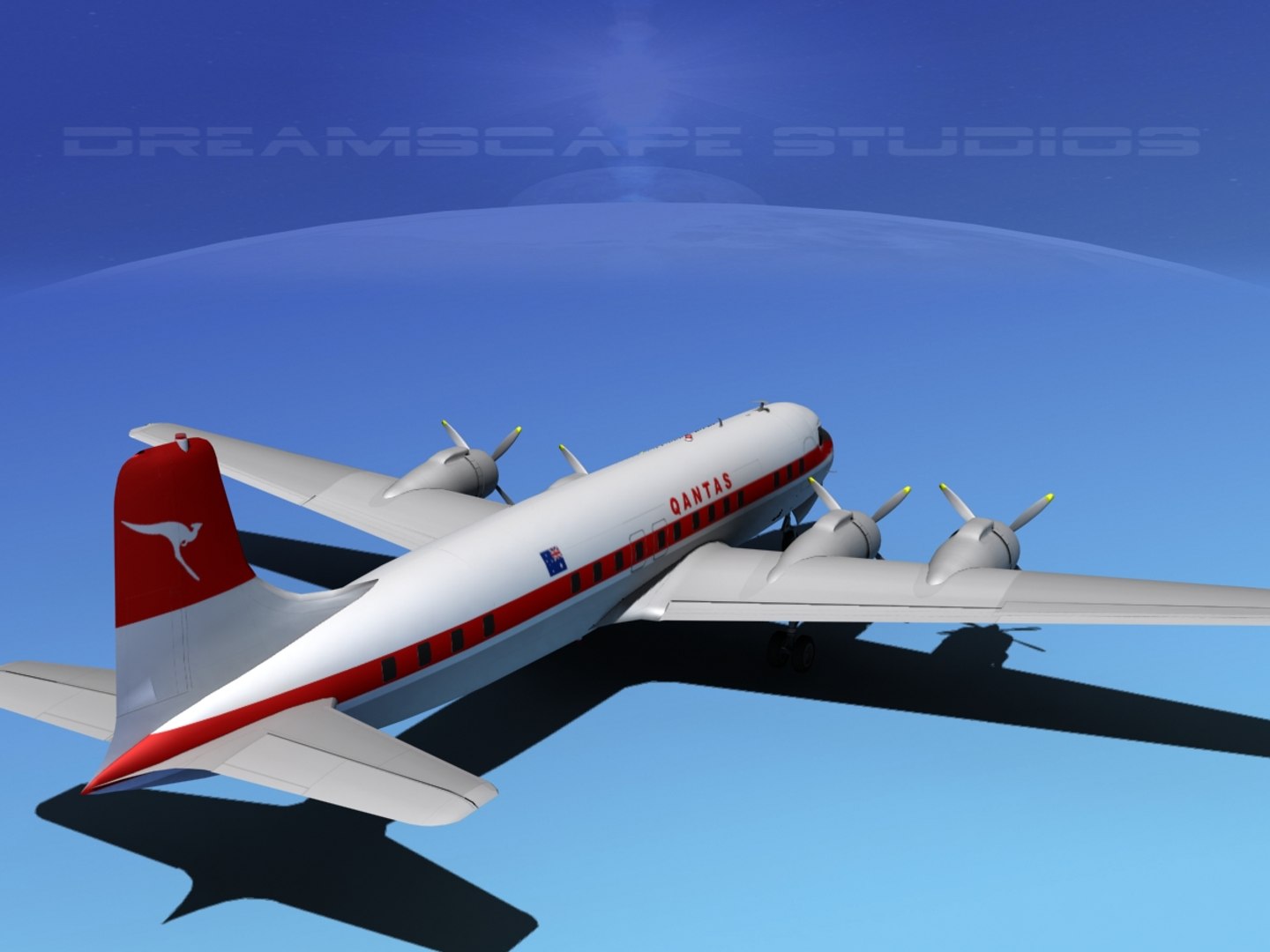 3d dwg douglas dc-7c dc-7