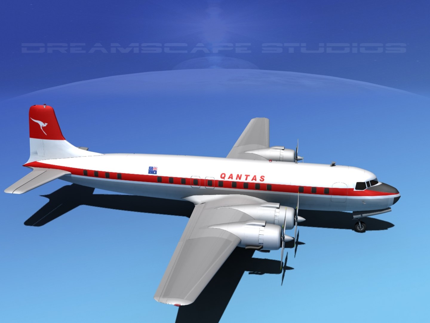 3d dwg douglas dc-7c dc-7