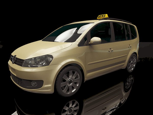 touran 2012 car taxi 3d obj