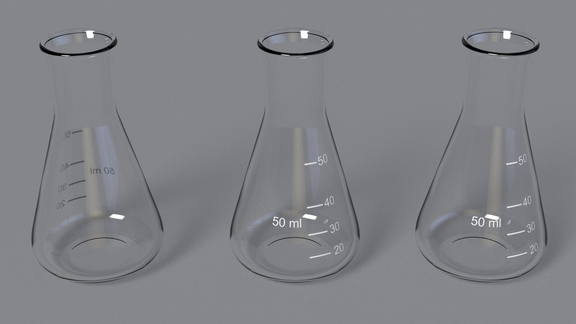 3D Model 50ML Erlenmeyer Flask Empty - TurboSquid 2133337