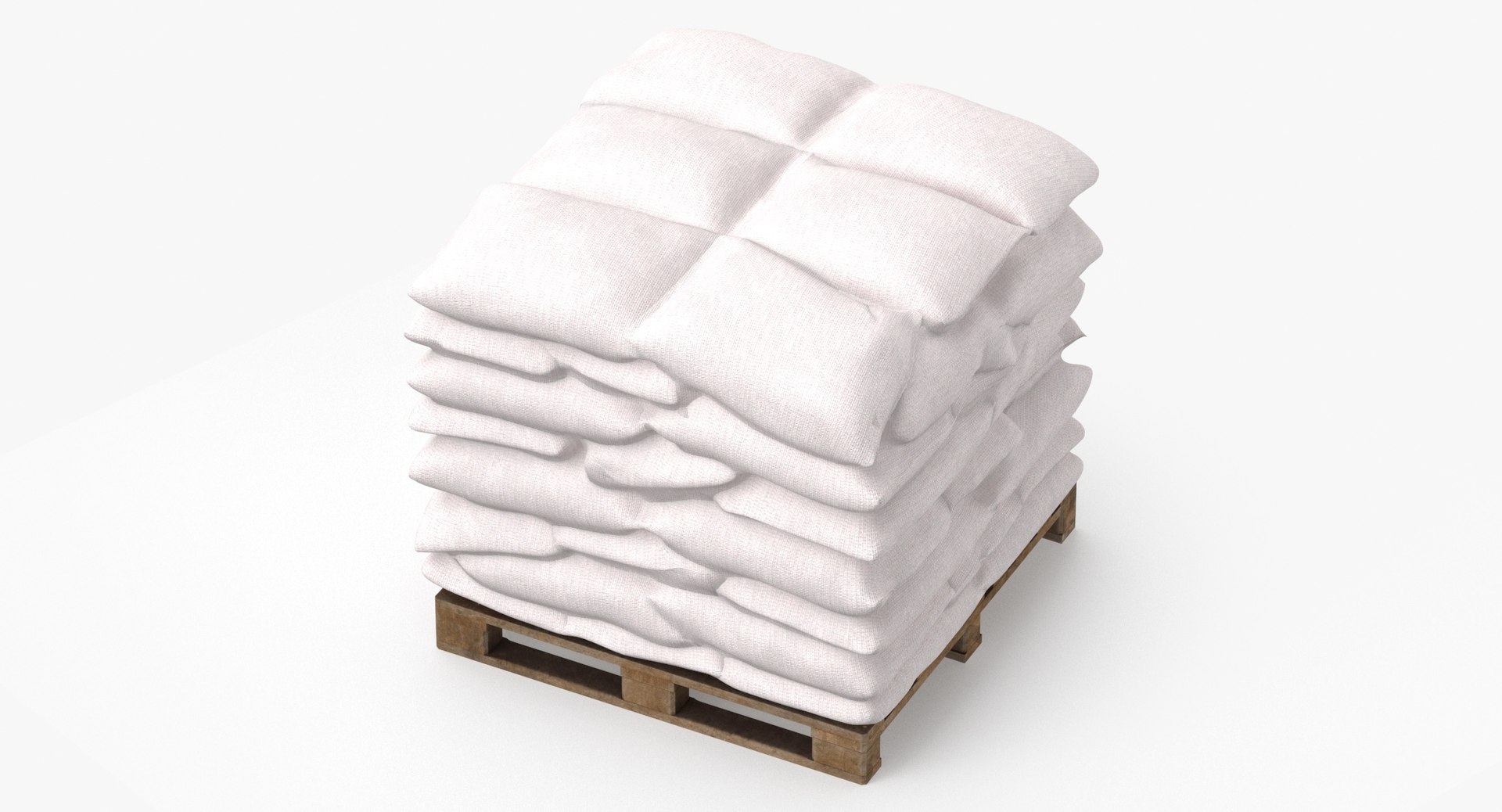 3D Cargo Polypropylene Sacks Pallet and Secured model - TurboSquid 2069440