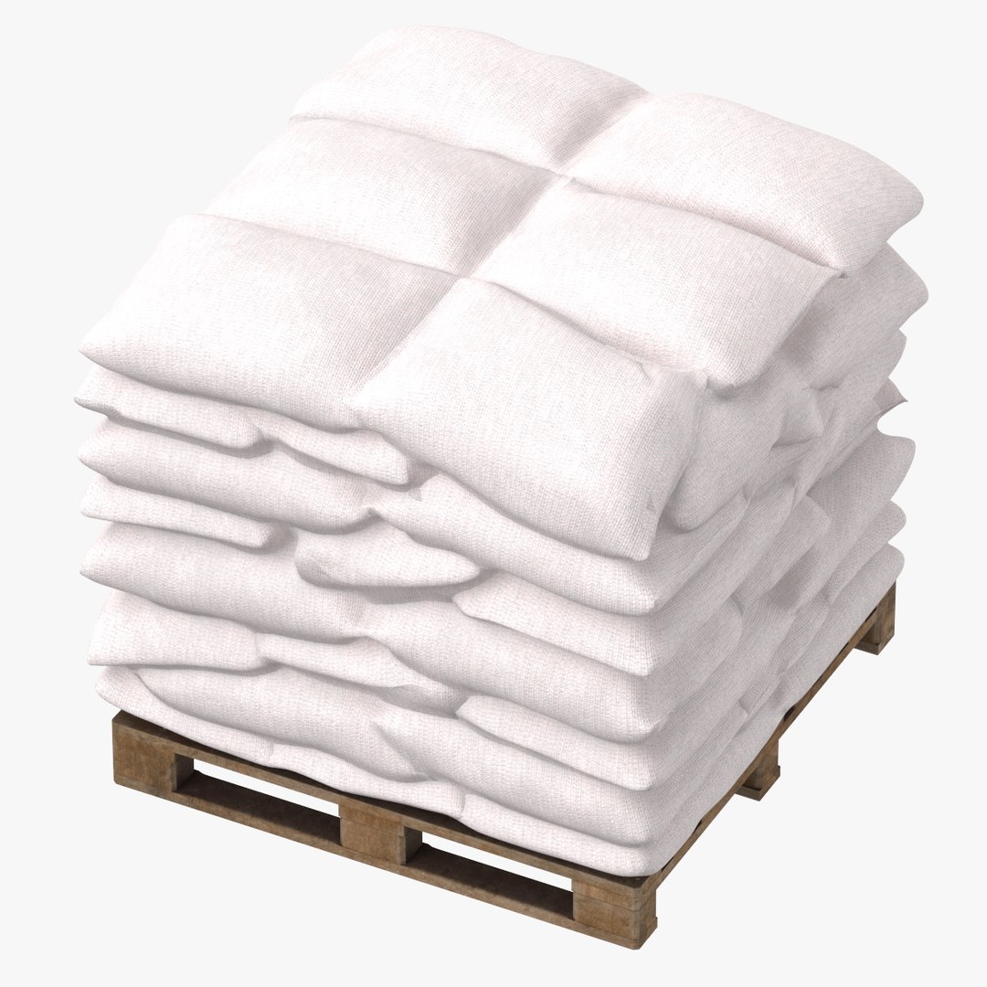 3D Cargo Polypropylene Sacks Pallet and Secured model - TurboSquid 2069440