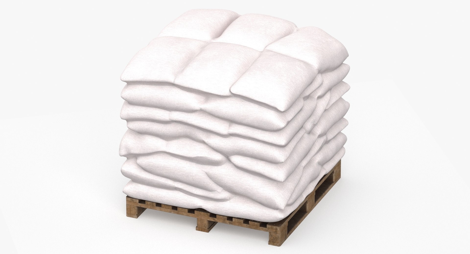 3D Cargo Polypropylene Sacks Pallet And Secured Model - TurboSquid 2069440