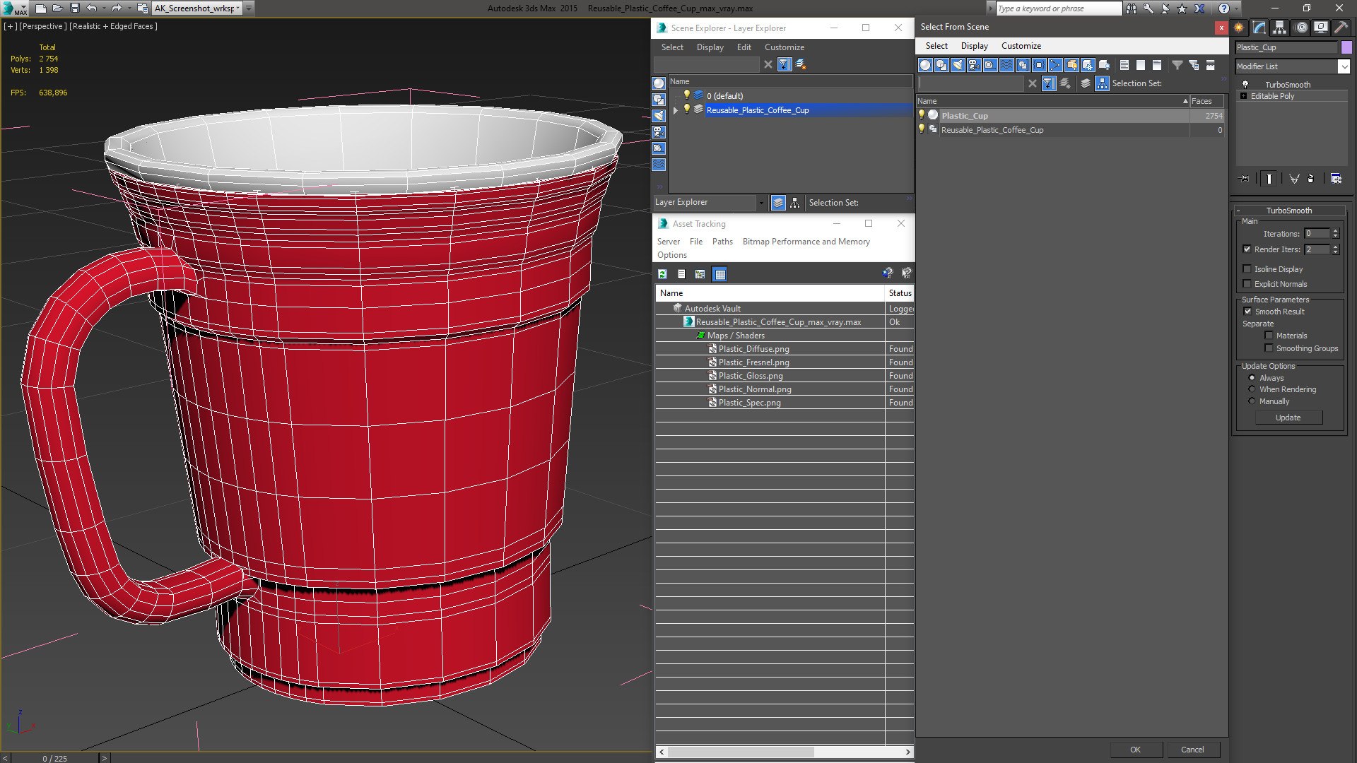 3D Model Reusable Plastic Coffee Cup - TurboSquid 1951656