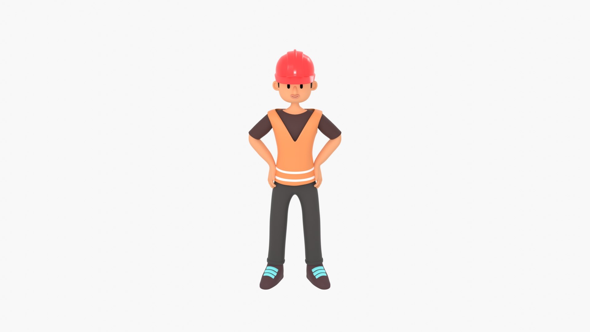 Male Cartoon Worker Builder Character 3D Model - TurboSquid 2150840