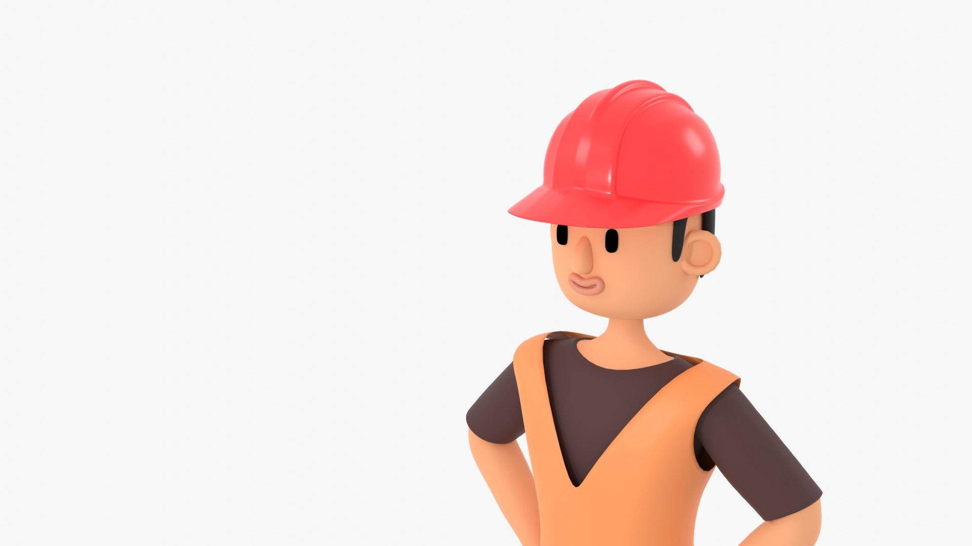 Male Cartoon Worker Builder Character 3D Model - TurboSquid 2150840