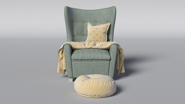 3D chair footrest model - TurboSquid 1599230