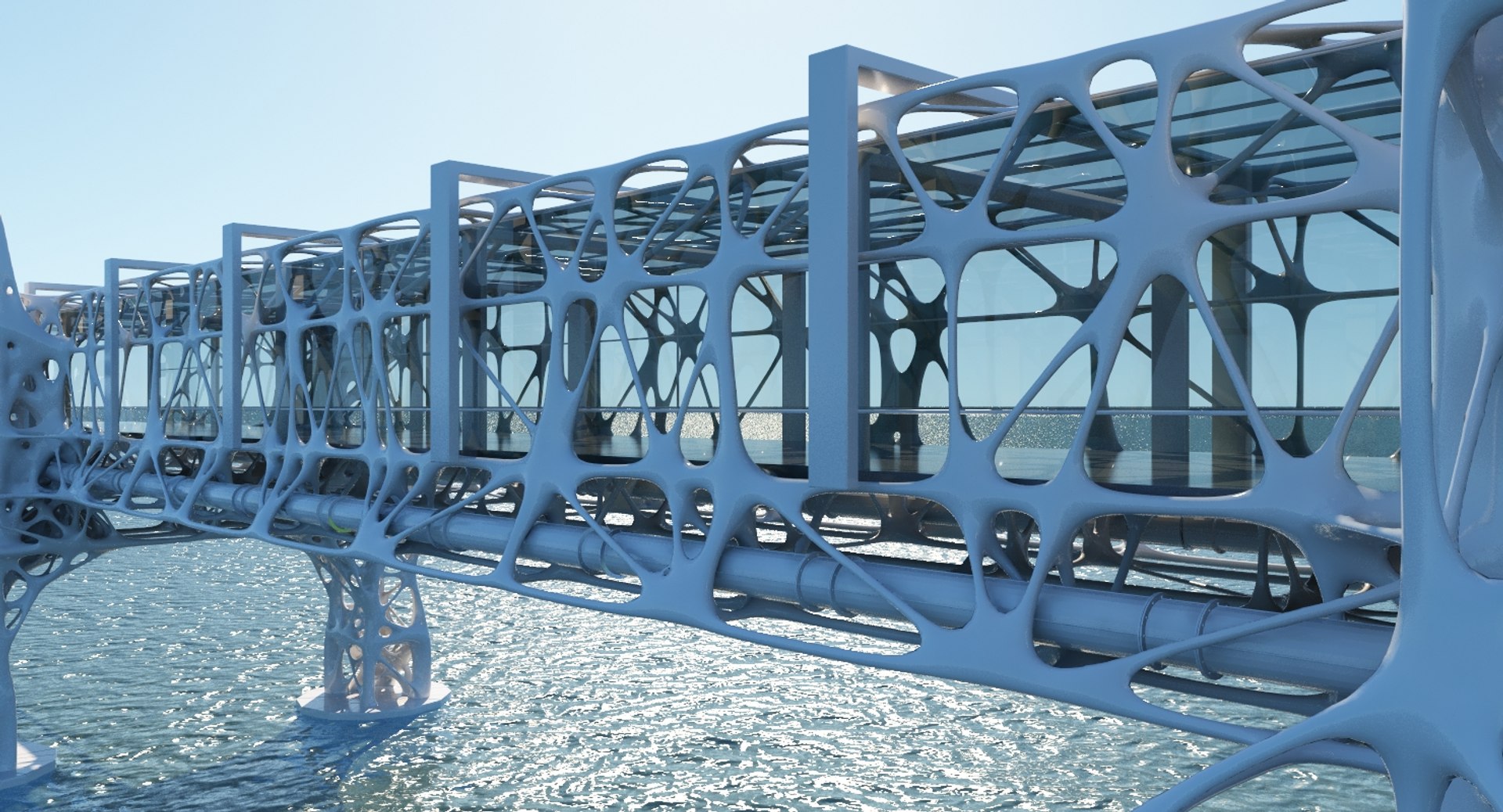 Futuristic Bridge Model - TurboSquid 1520475