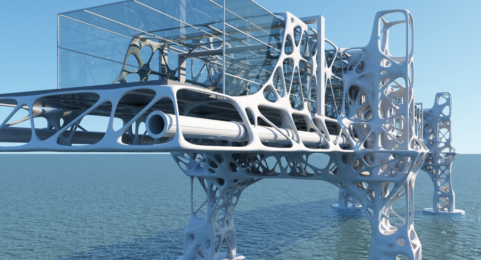 Futuristic Bridge Model - TurboSquid 1520475