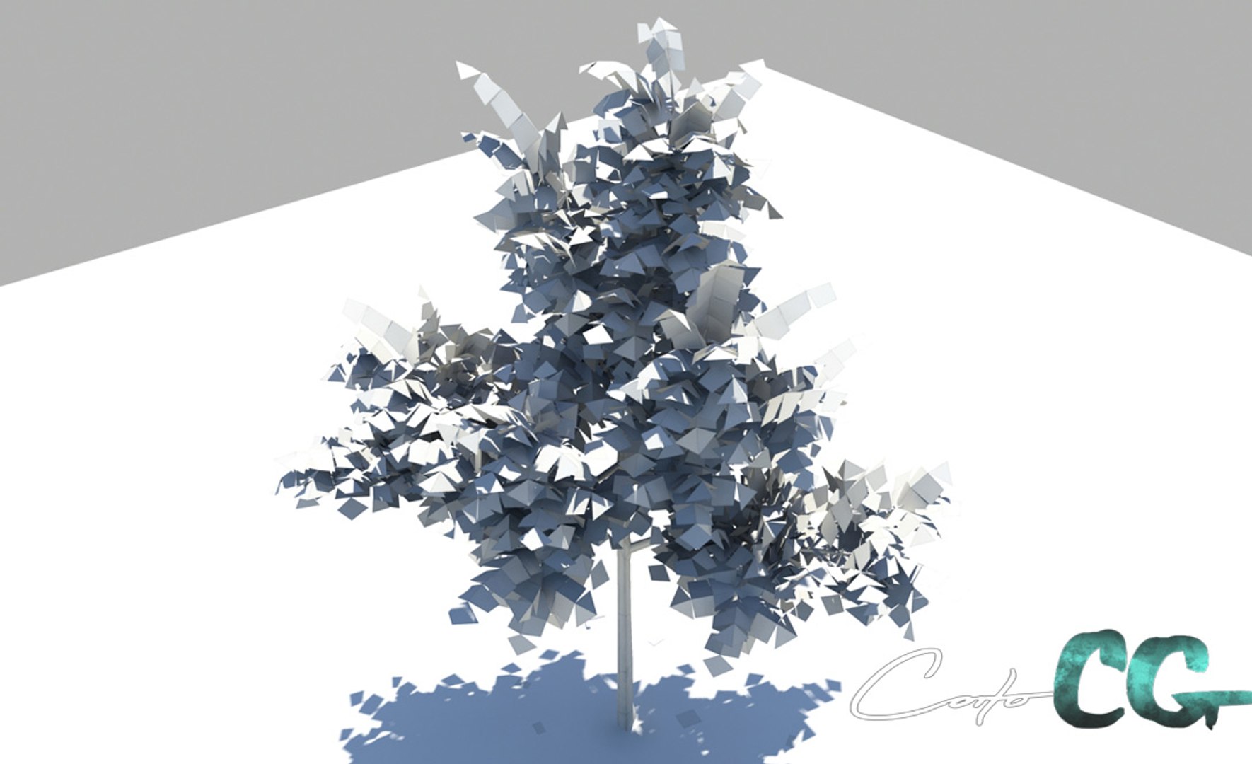 3d Low-poly Tree Summer Model