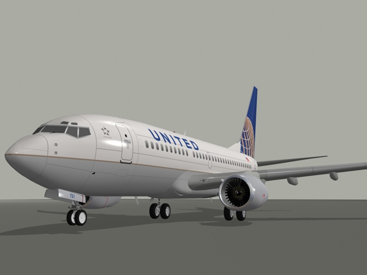 3d boeing 737-700 united airlines model