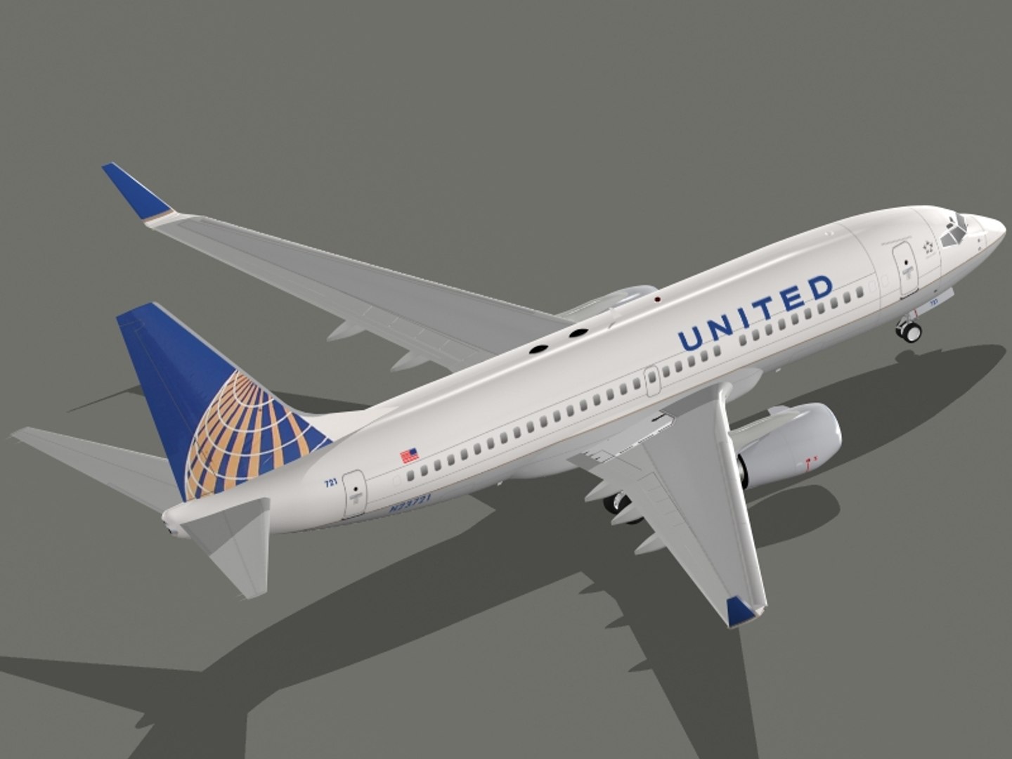 3d boeing 737-700 united airlines model
