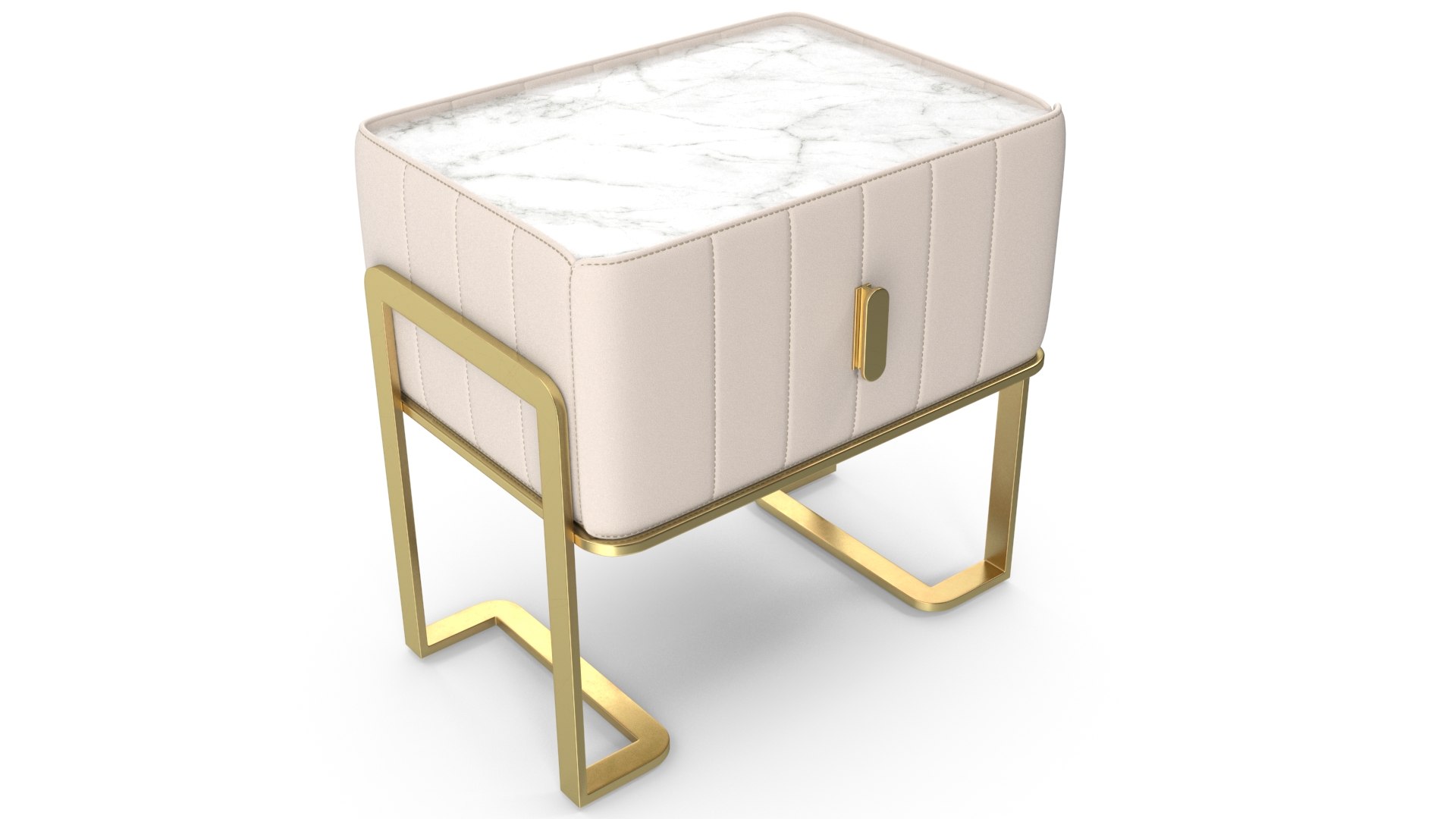 3D Modern Champagne Nightstand Model - TurboSquid 2314536