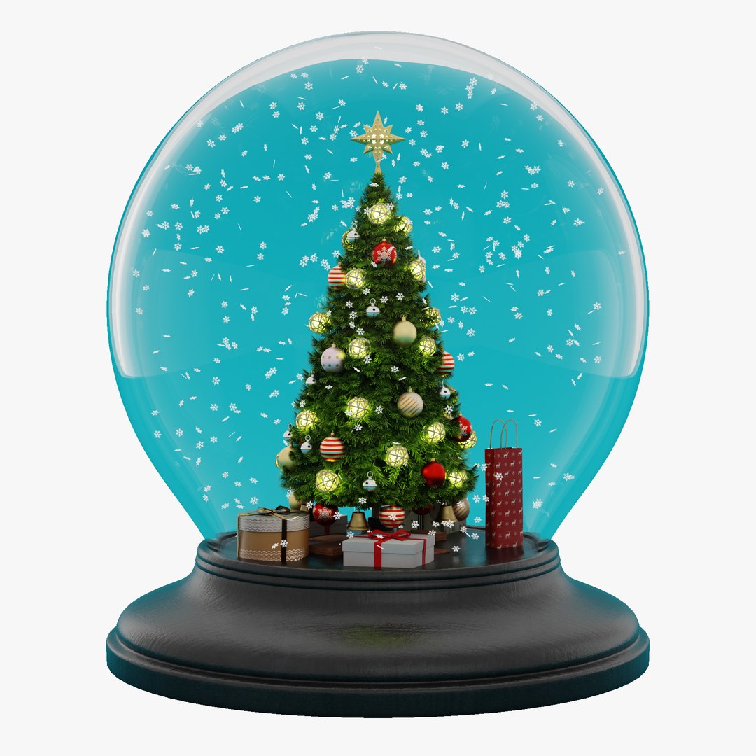 3D Snow Globe With Christmas Tree - TurboSquid 2297681