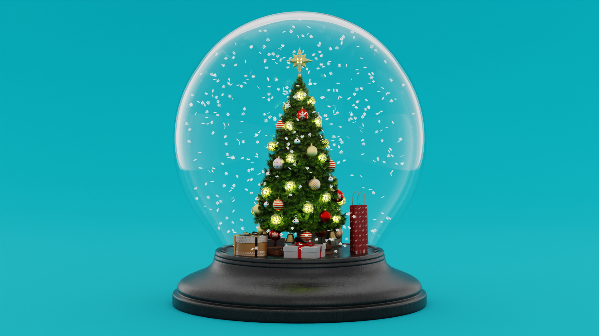 3D Snow Globe With Christmas Tree - TurboSquid 2297681