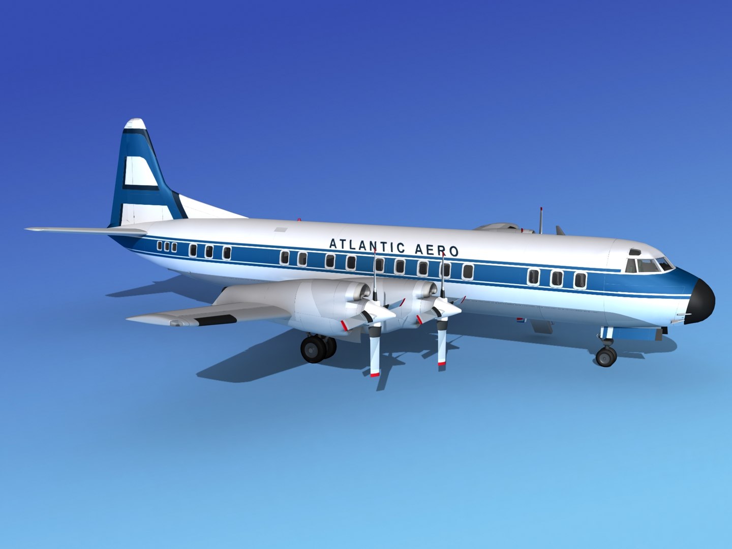 propellers l188 electra lockheed 3d model