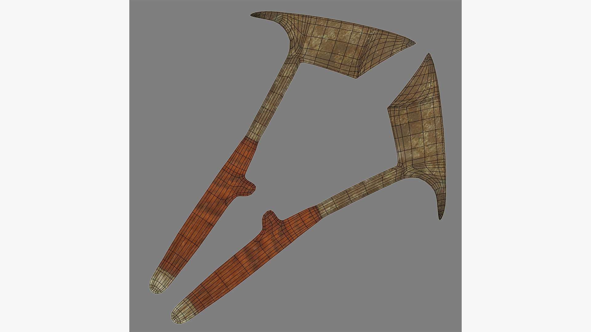 Philippine Headhunter Axes Set 3d Obj