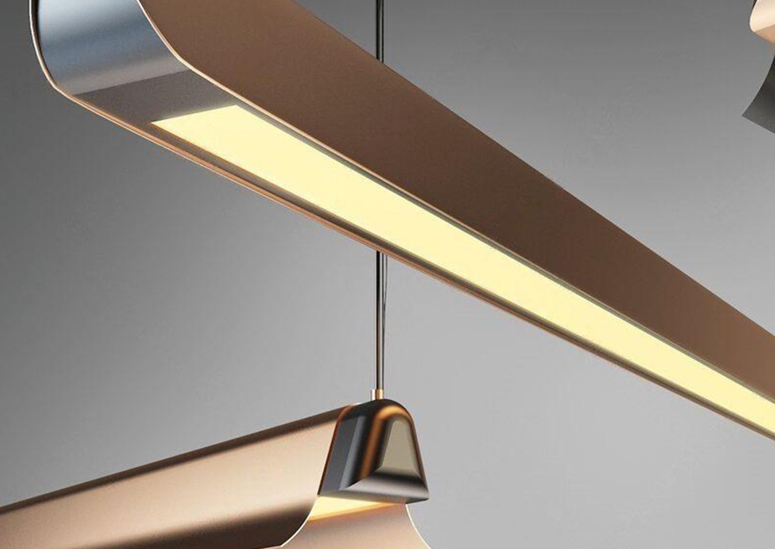 Modern fluorescent pendant lamp model 3D model - TurboSquid 2057602