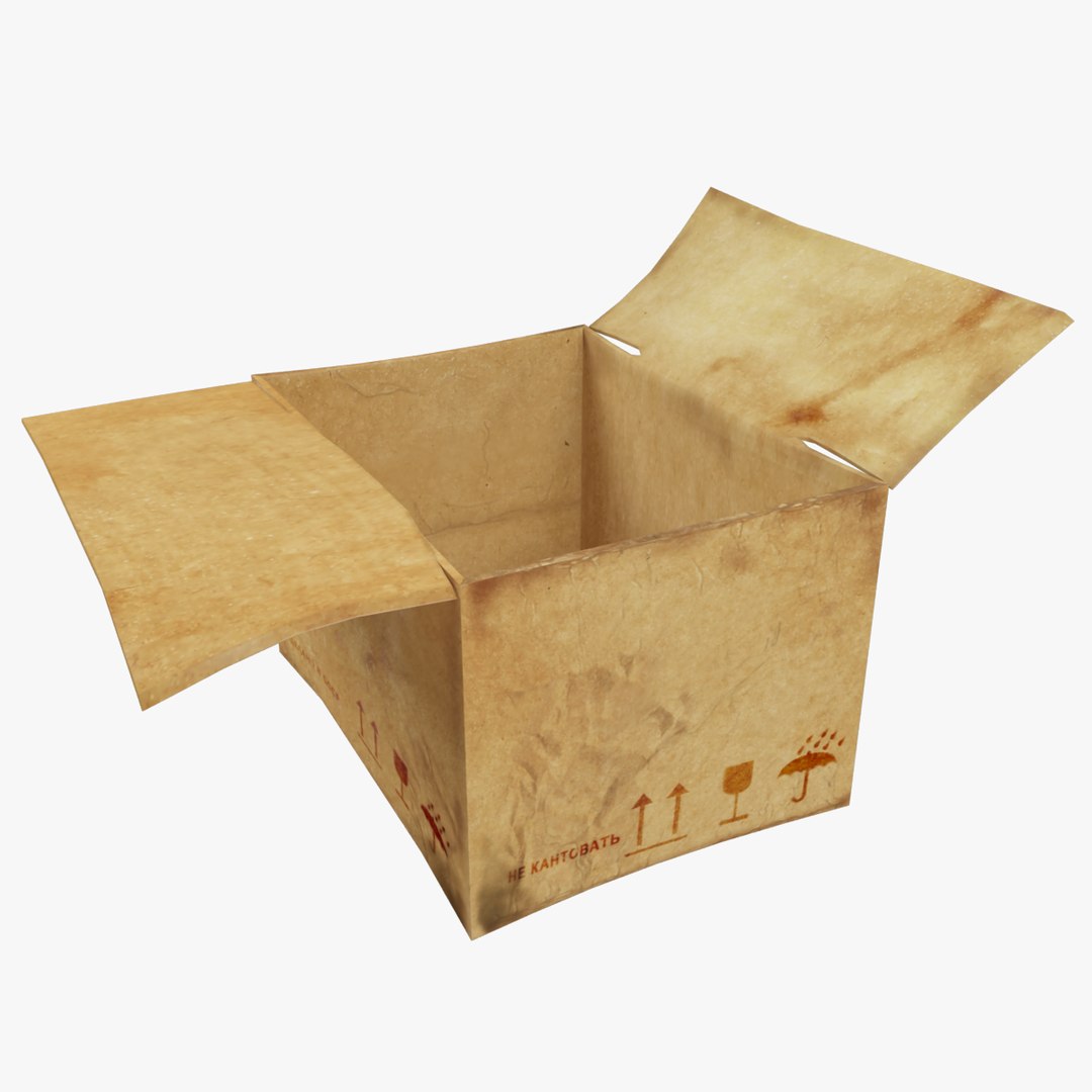 old cardboard box 3d model