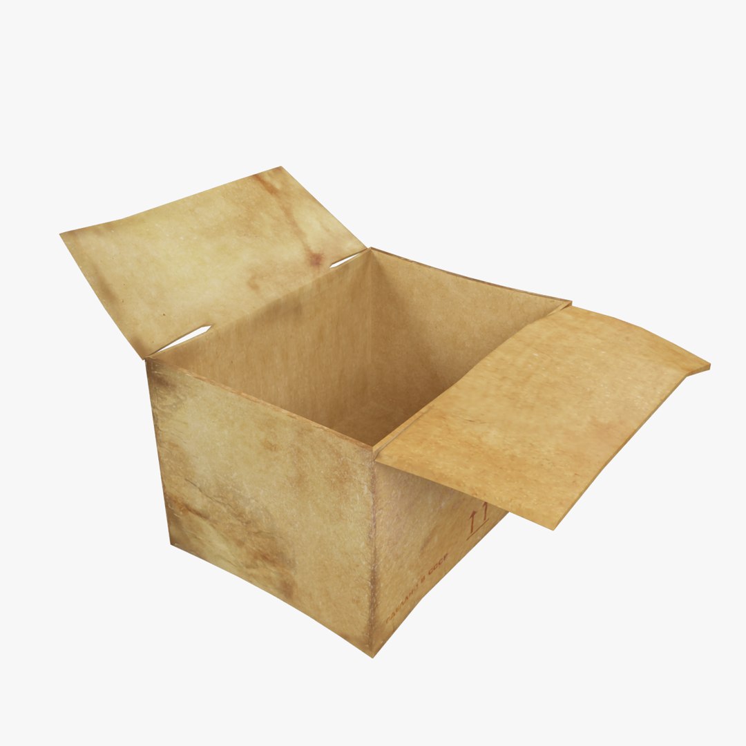 Old Cardboard Box 3d Model