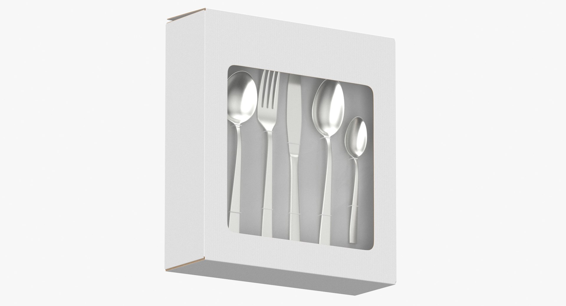 3D Cutlery Boxes Type 02 Silver And Brass Blank Or Generic Box Model ...