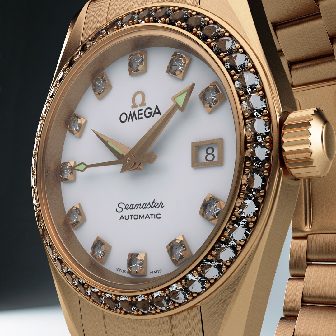 3d Diamond Watch Omega Seamaster Model