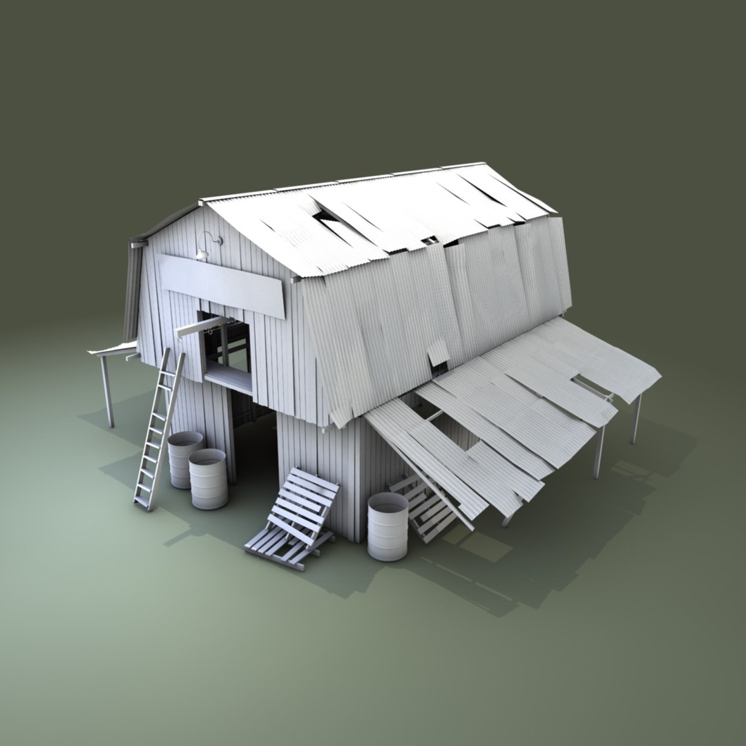 old wooden barn 3d model