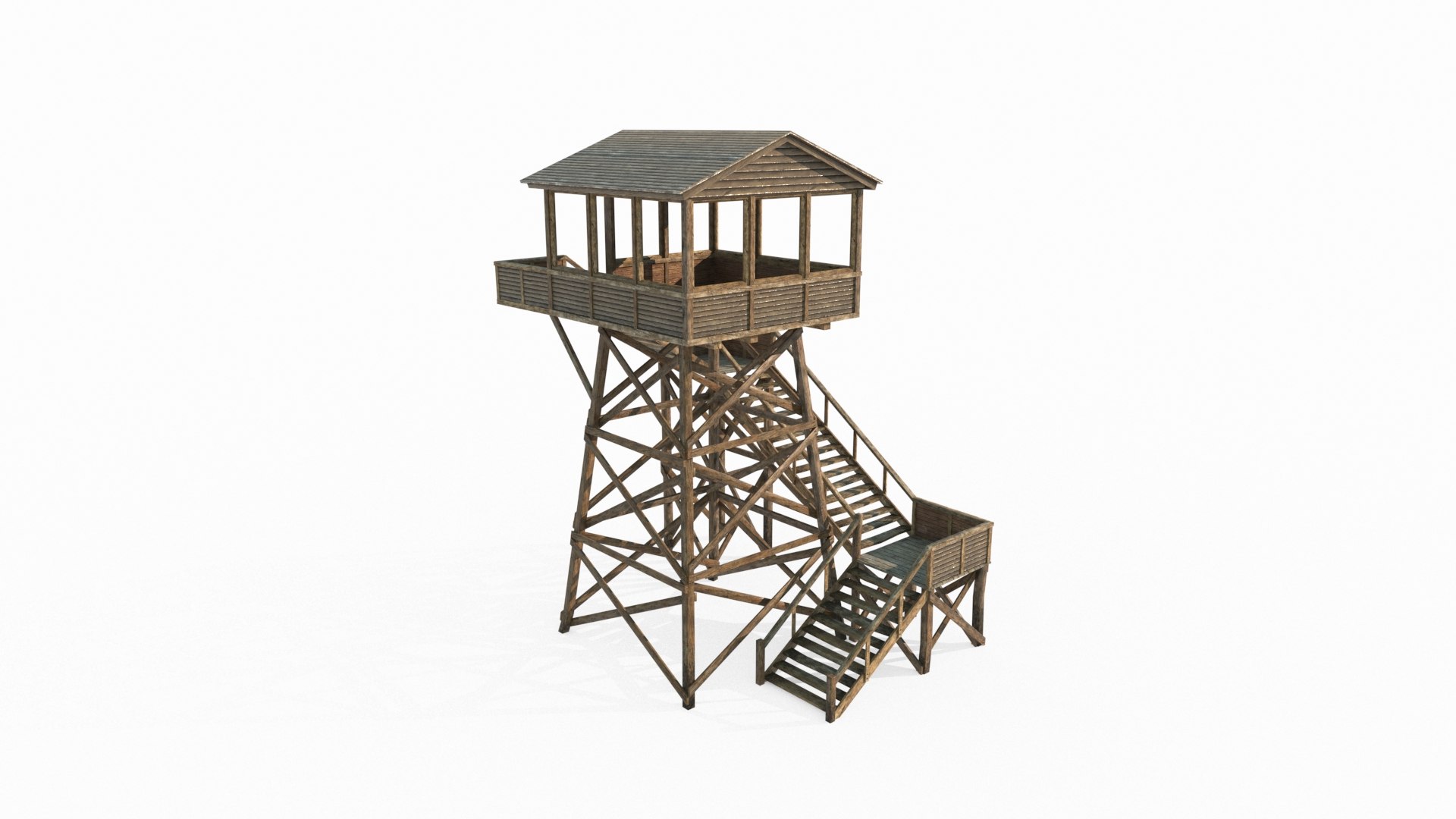 The Military Building Observation Tower 3D Model - TurboSquid 2333382